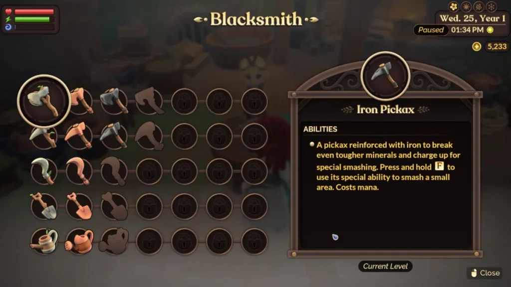 Unlock the Power of the Iron Pickaxe Magical Ability in Fae Farm ...